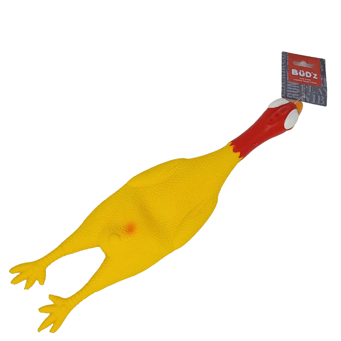 Budz Latex Yellow Chicken Medium – Creature Comfort Pet Emporium