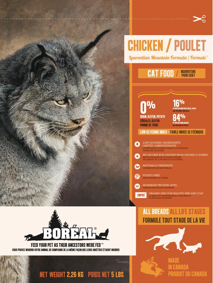 Boreal Cat Grain-Free Chicken Formula Dry Food 2.26kg – Creature ...